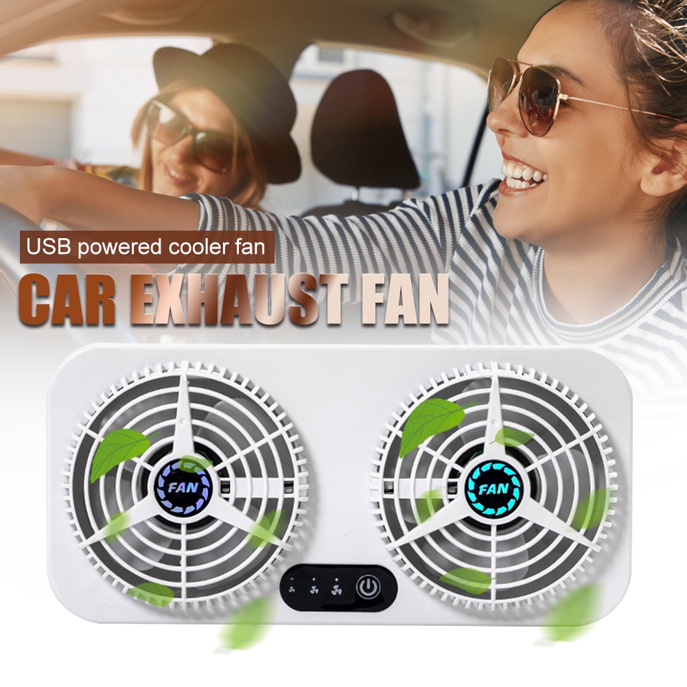 USB Powered Car Fan 3 Speed Auto Exhaust Fan Air Purifier Car Radiator ...
