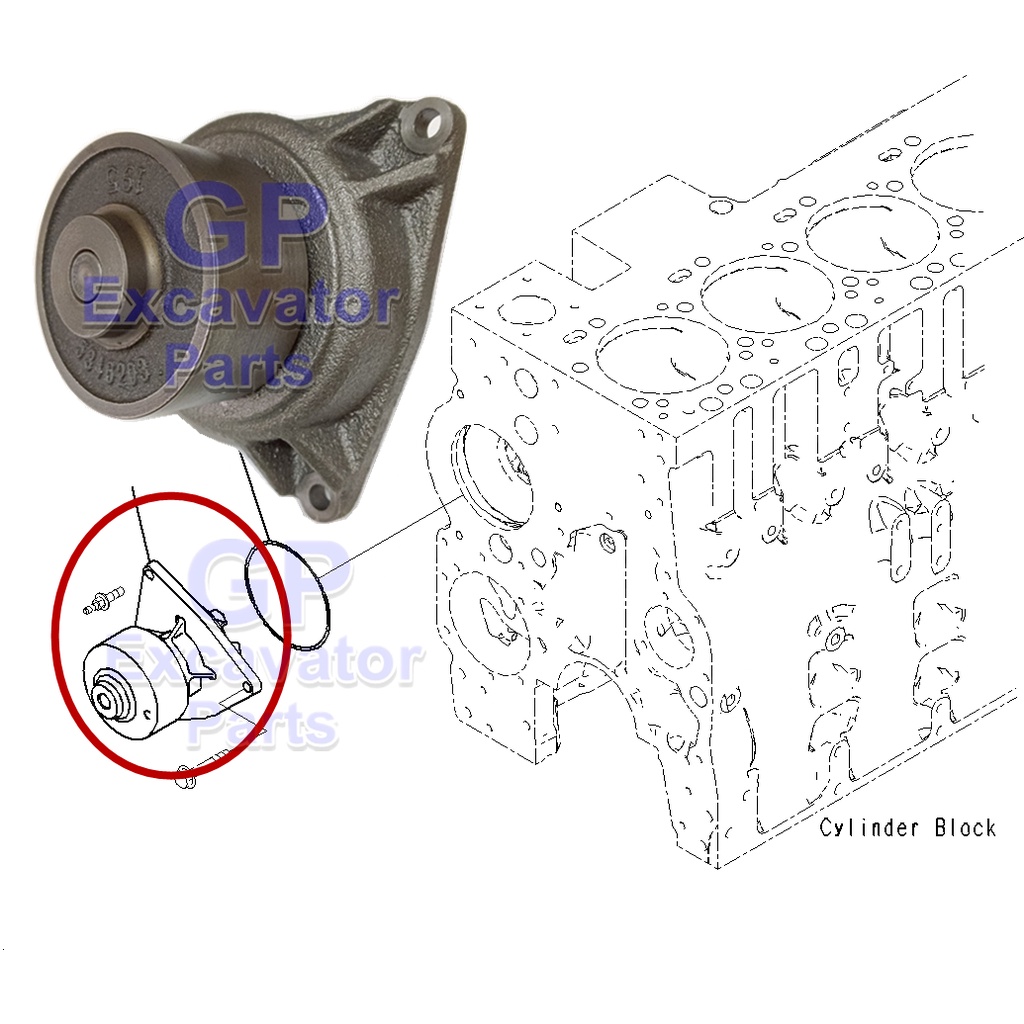 PC300-8 / PC300-8MO / 6CT / SA6D114 HYDRAULIC EXCAVATOR ENGINE WATER ...