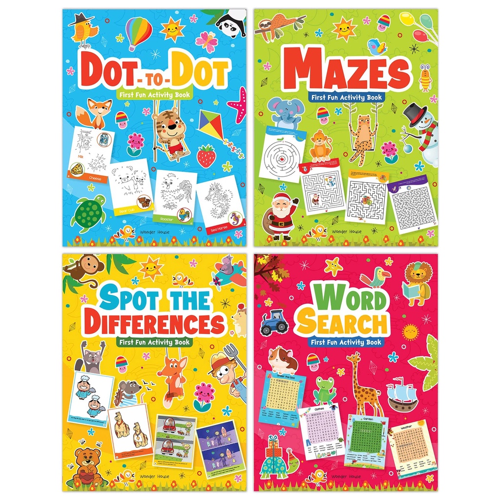 [FUNBOOK] My First Fun Activity : Boxset Of 4 Books / dot to dot /mazes ...