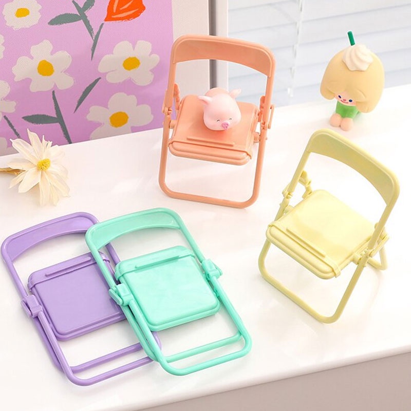 3 Gears Folding Chair Shape Mobile Phone Holder Foldable Cellphone ...