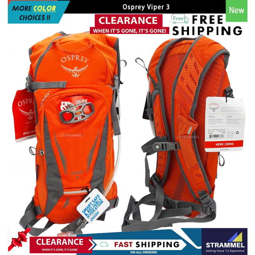 [100% ɑuthentic] Ospreʏ Viper 3 Bag Backpack With Hydraulics™ LT 2.5 ...