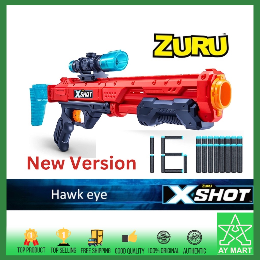 ZURU X-Shot Excel Hawk Eye Foam Dart Blaster For Kids Sport Play ...