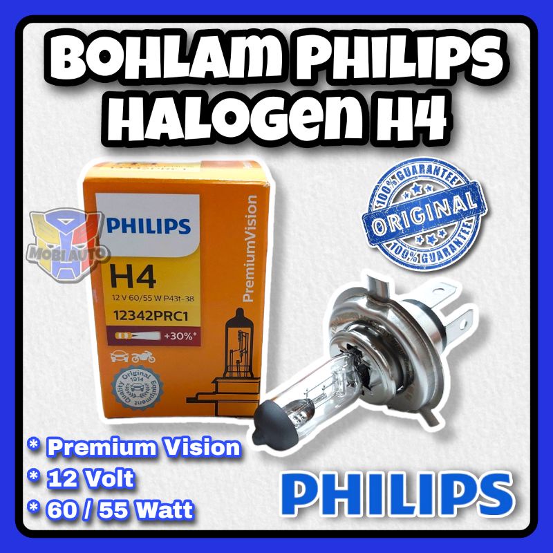 Philips Headlamp Bulb Halogen Car Lamp H4 12V 60/55 Watt | Shopee Malaysia