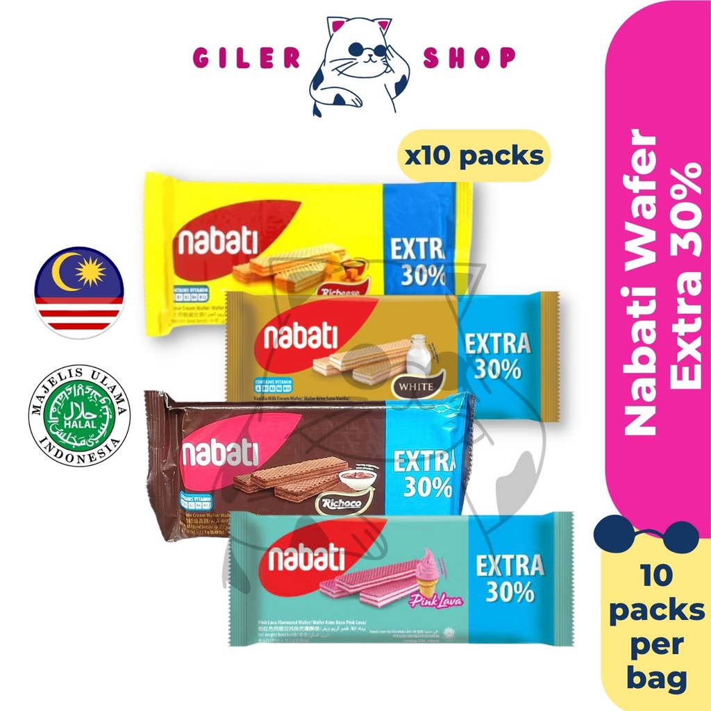 Nabati Wafer EXTRA 30% Cheese Chocolate Milk Pink Lava Wafer 40g x 10 | Shopee Malaysia