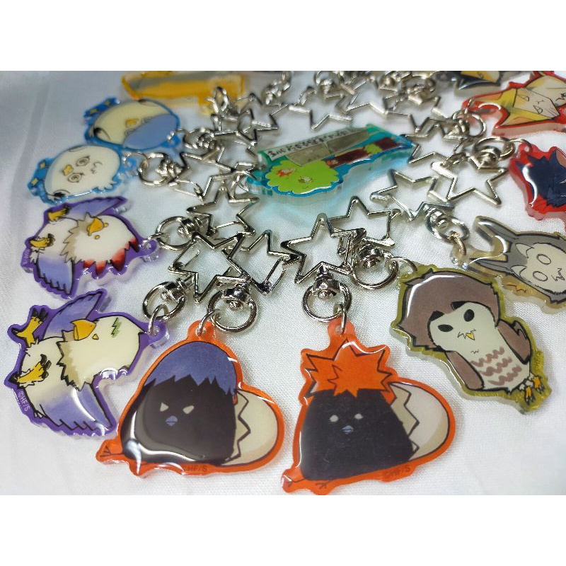 Haikyuu Mascot Keychain Acrylic Kuroo Kenma Cat Bokuto Owl Star Chain ...