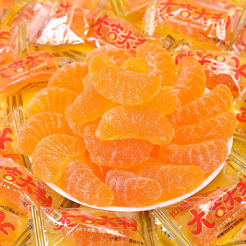 比比赞 大吉大利 桔子软糖 17g Mandarin Orange Gummy Candy Chinese New Year CNY ...