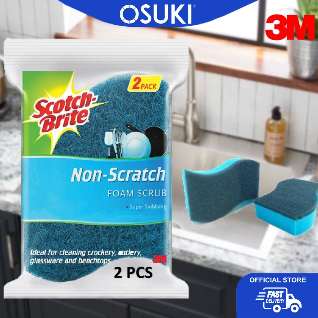 3M Scotch Brite Non-Scratch Scouring Sponge - Blue (2 Pcs/Pack ...