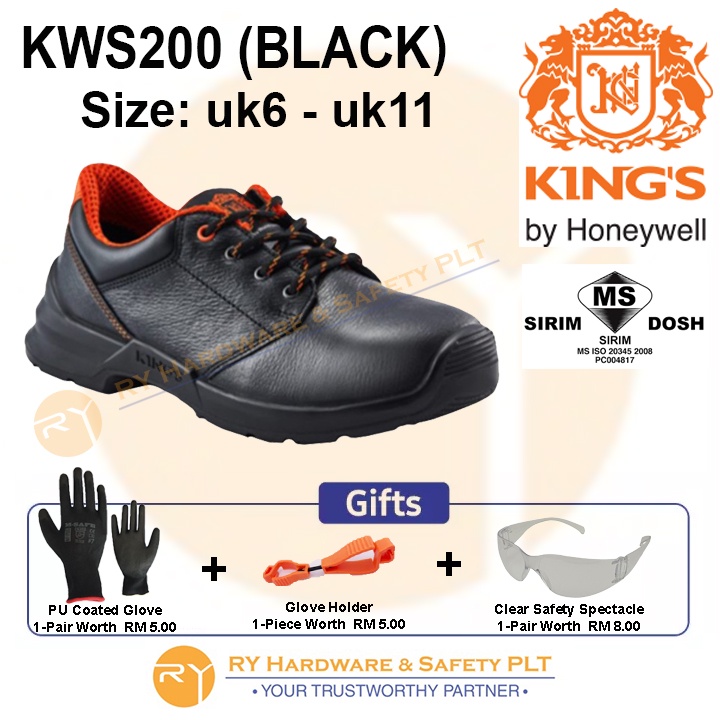 KING'S KWS200 Comfort Range Series KWS200-N Lowcut Laced Safety Shoe ...