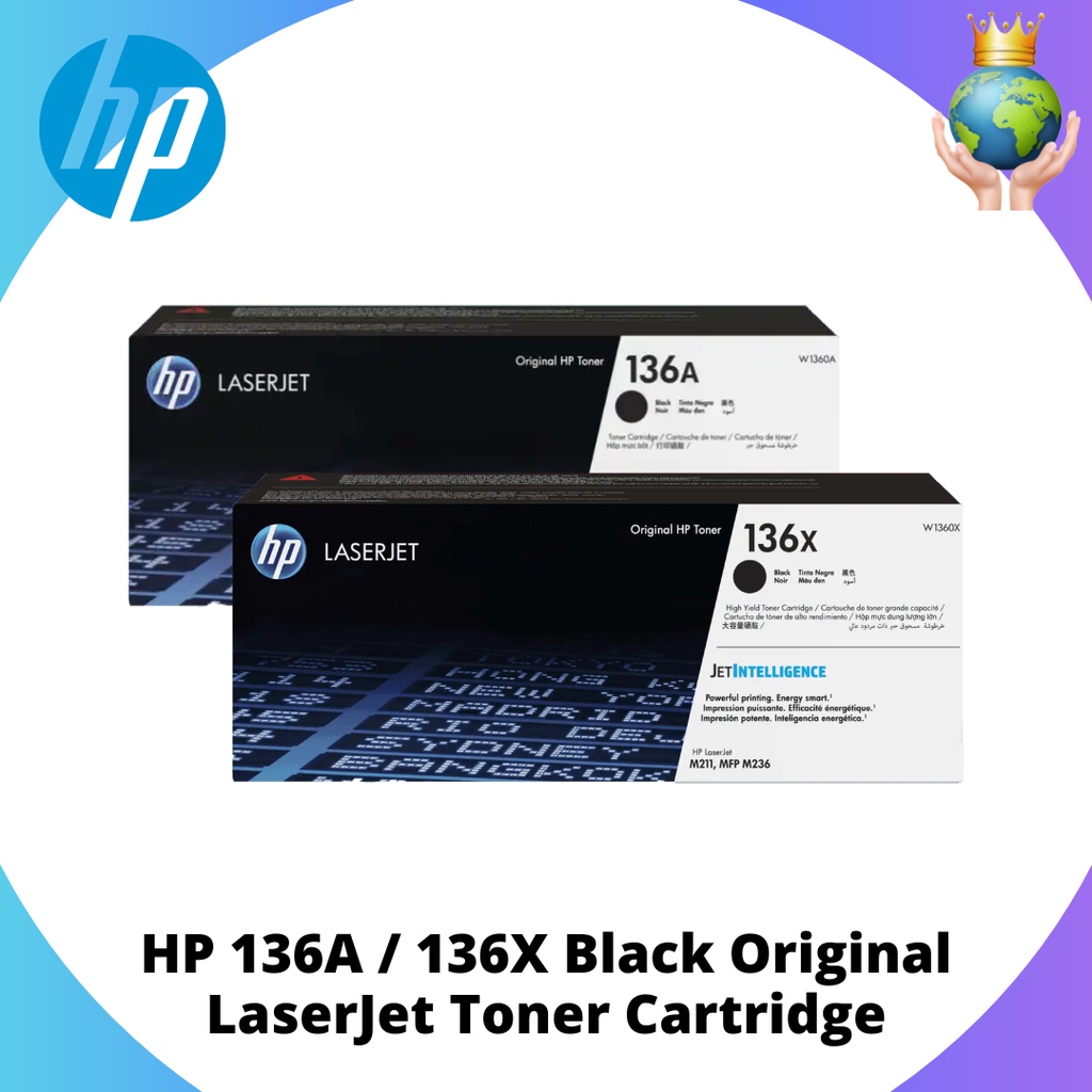 HP 136A / 136X Black Original LaserJet Toner Cartridge ( W1360A ...