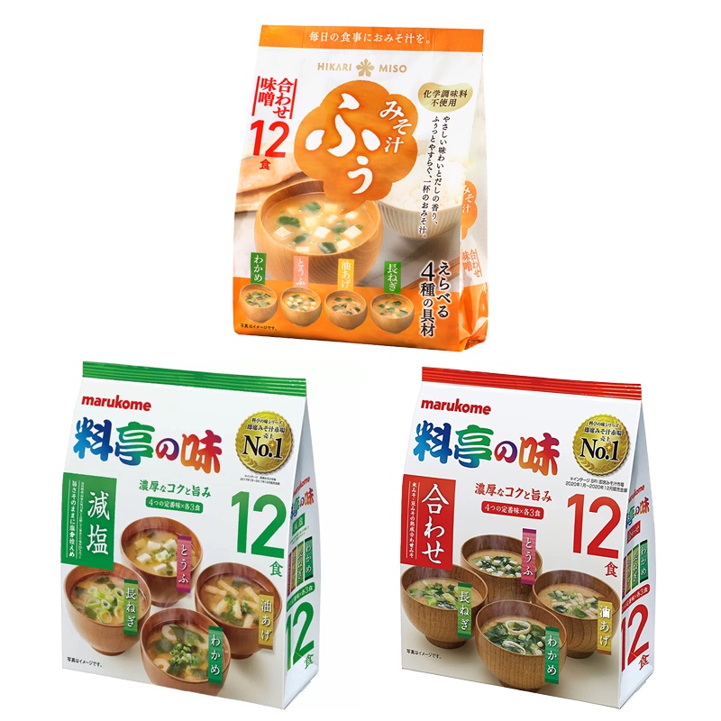 Marukome/Hikari Instant Miso Soup Paste 12 Servings 料亭一休和尚日本即食味增汤 | Shopee Malaysia