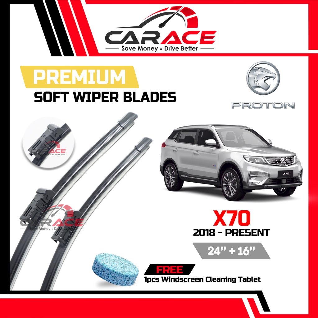 PROTON X70 2018-Present | CARACE Premium Soft Wiper Blades 24"+16 ...