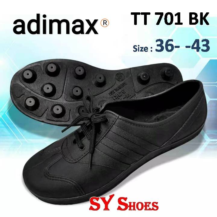 (SY Shoes) "adimax" Black Lace Up With Studs PVC Shoes/Kasut Bola,Kerja ...