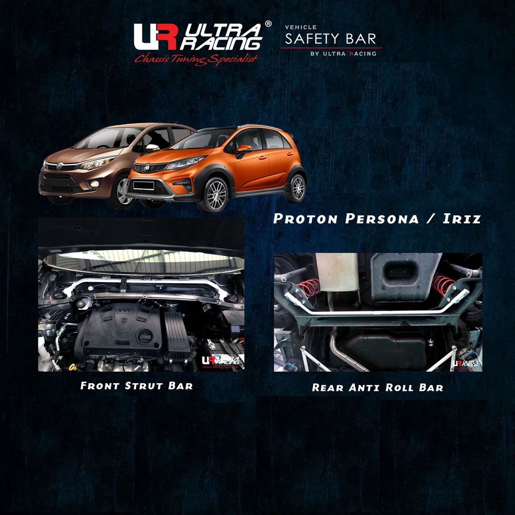 100% Ultra Racing Safety Bar - Proton Iriz Stage 1 FULL BAR | Shopee ...