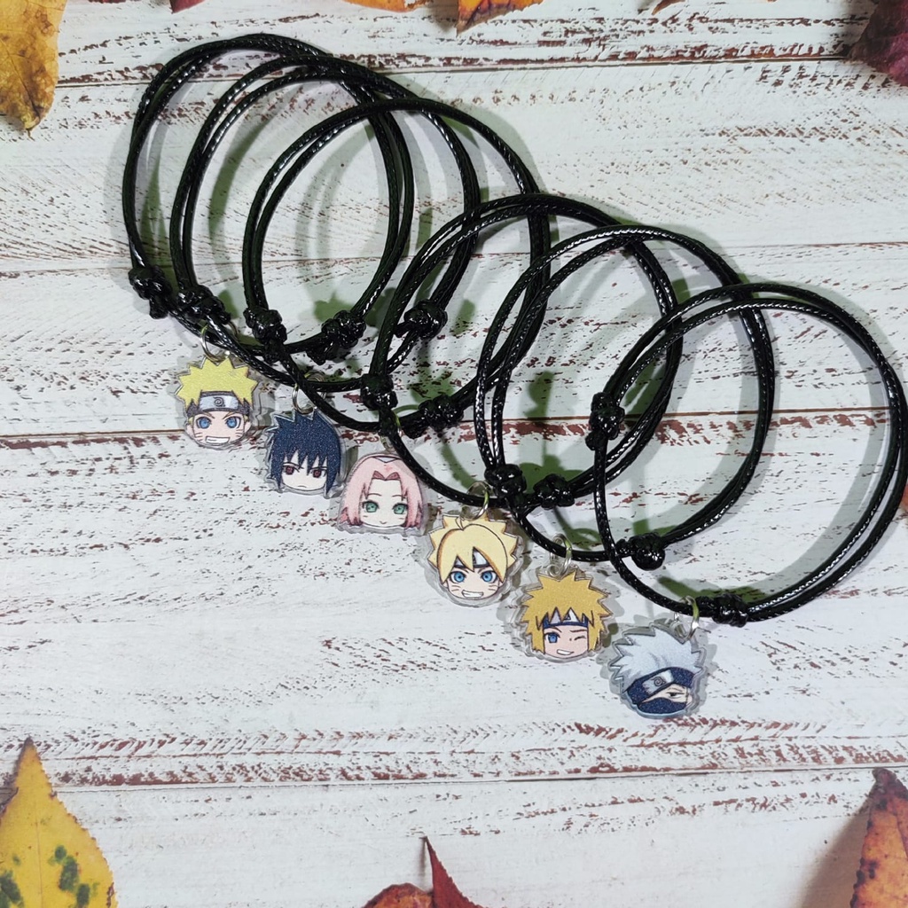 HITAM Black Rope Anime Bracelet - Naruto Shippuden Boruto Bracelet ...