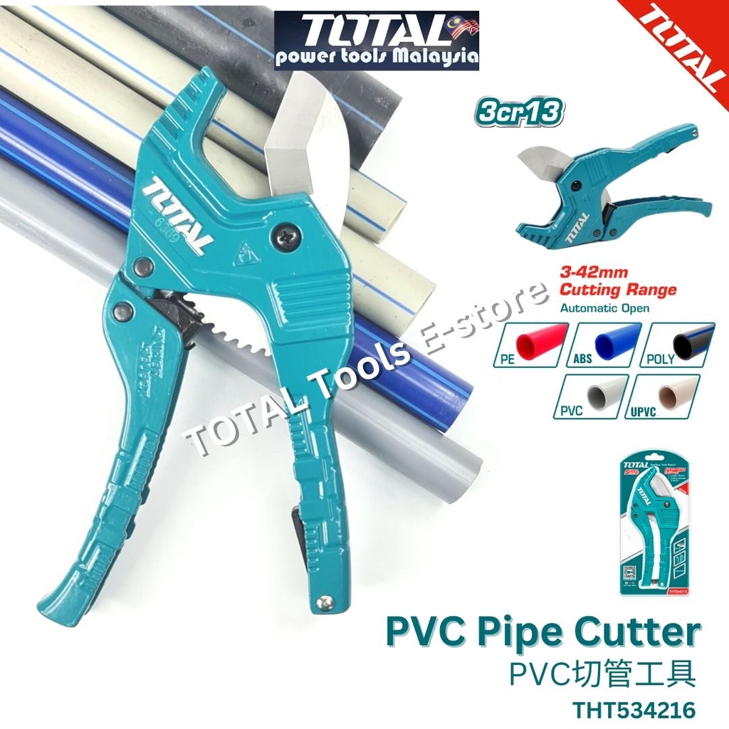 TOTAL Pipe Cutter [Quick Release function ] For PVC / UPVC / PP-R ...