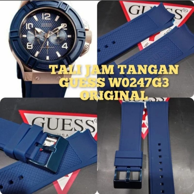 Original Guess all series W0247G3/W0247L rubber watch strap | Shopee ...