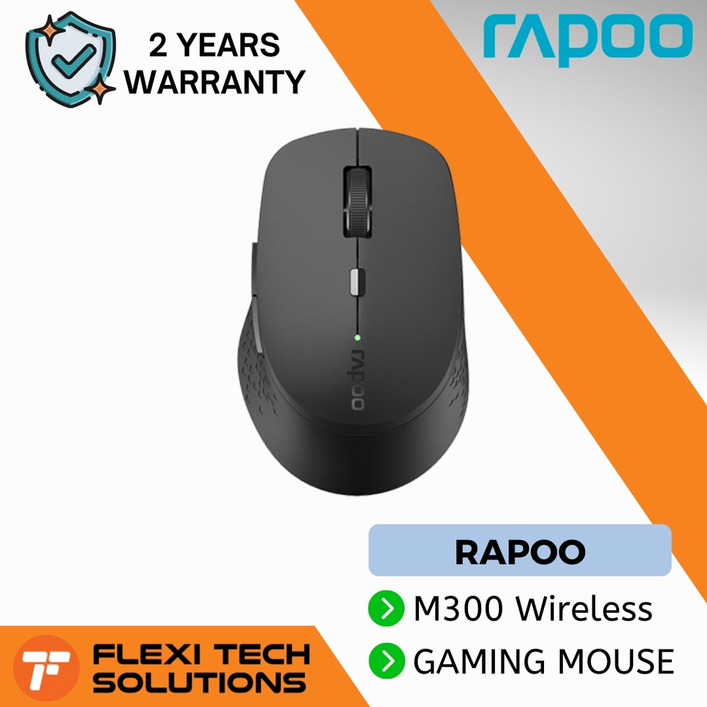 Flexi Tech RAPOO M300 Silent Multi-Mode Wireless Mouse-Dark Grey ...