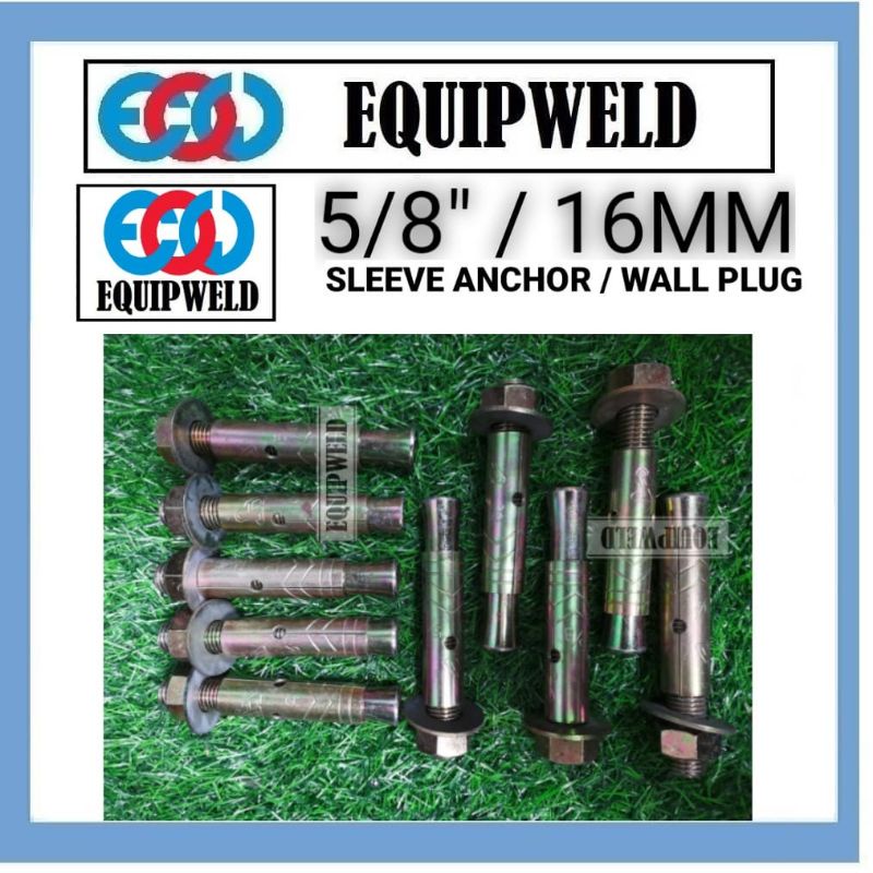EQUIPWELD SLEEVE ANCHOR METAL WALL PLUG 5/8" / 16MM X 4-3/4" (1PC ...
