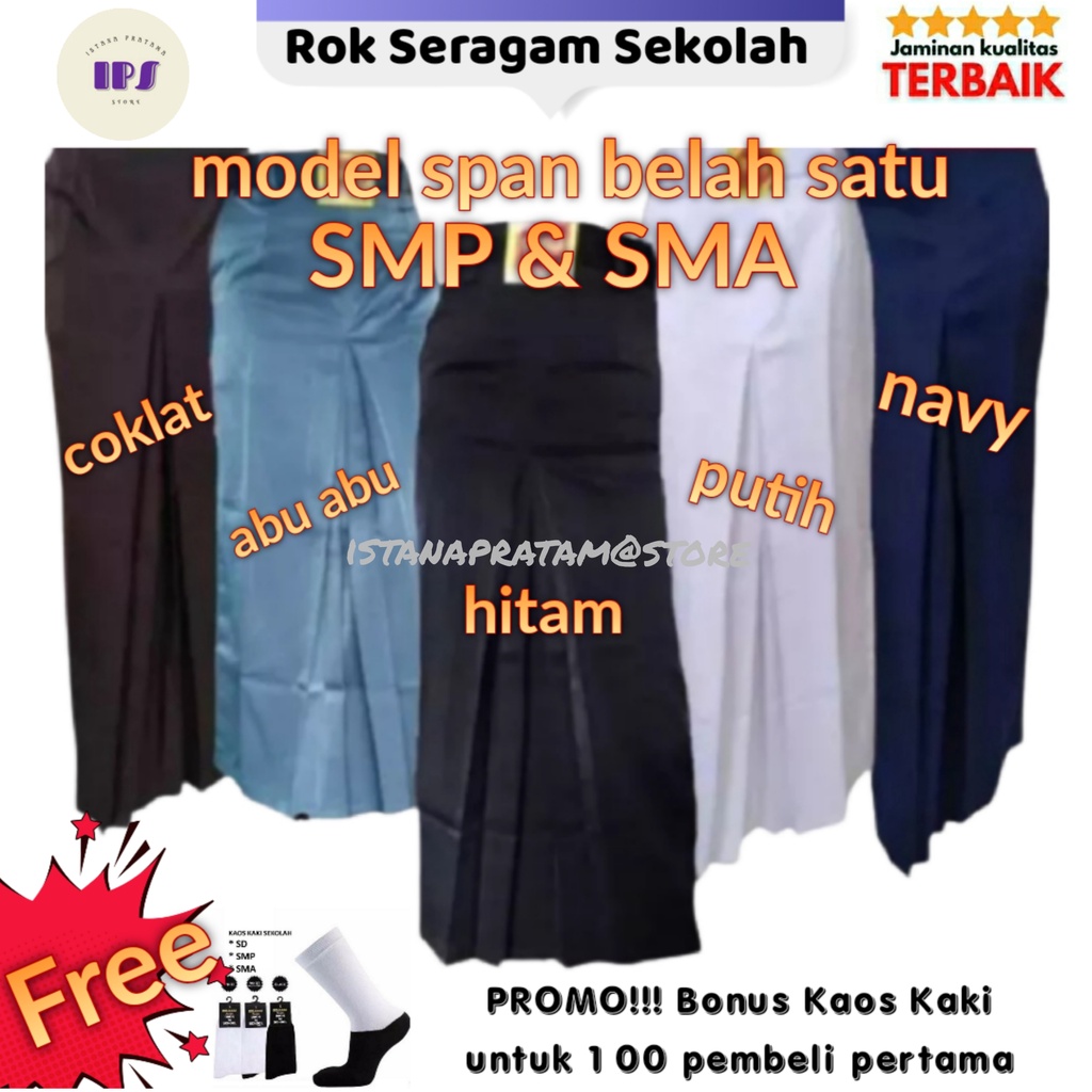 PUTIH HITAM Long Span Skirt Gray Brown Scout Blue Navy Black White ...