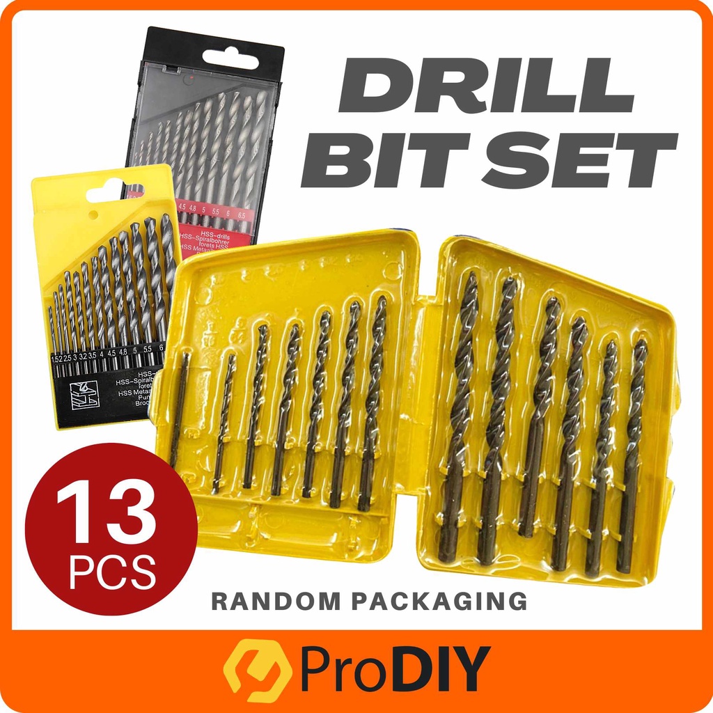 13pcs 1.5-6.5mm High Speed Steel HSS Drill Bits Shank Set Tool (RANDOM PACKAGING) | Shopee Malaysia
