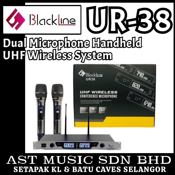 BLACKLINE UR38 Dual Microphone Handheld UHF Wireless System | KARAOKE ...
