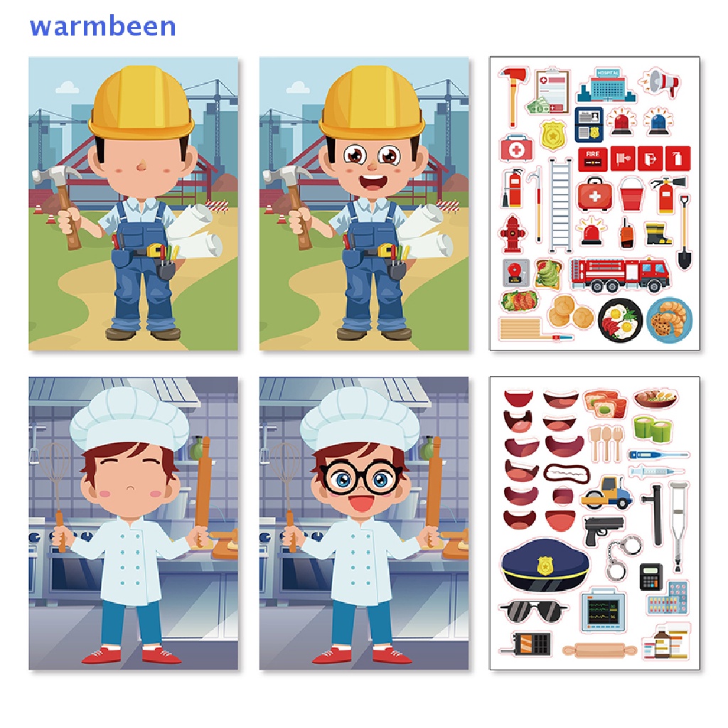 (warmbeen) 10PCS Creative Make Your Own Stickers For Kids DIY Facial ...