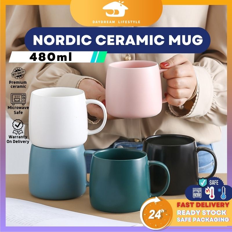 DAYDREAM Matte Nordic Ceramic Mug Coffee Cup Tea Cup Cawan Office Cup ...