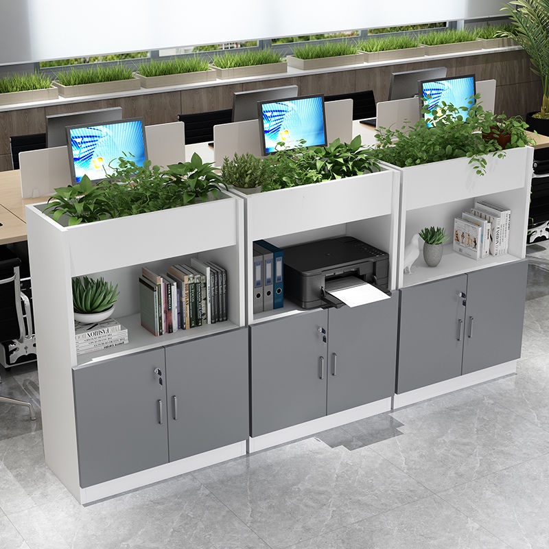 Wooden Partition Planter Cabinet File CabinetCabinet with Lock Staff ...