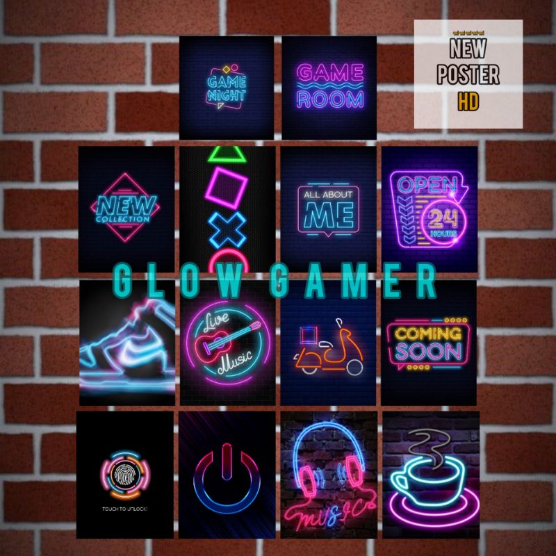 (16pcs) Glow GAMER Theme AESTHETIC Room Wall POSTER!! | Shopee Malaysia
