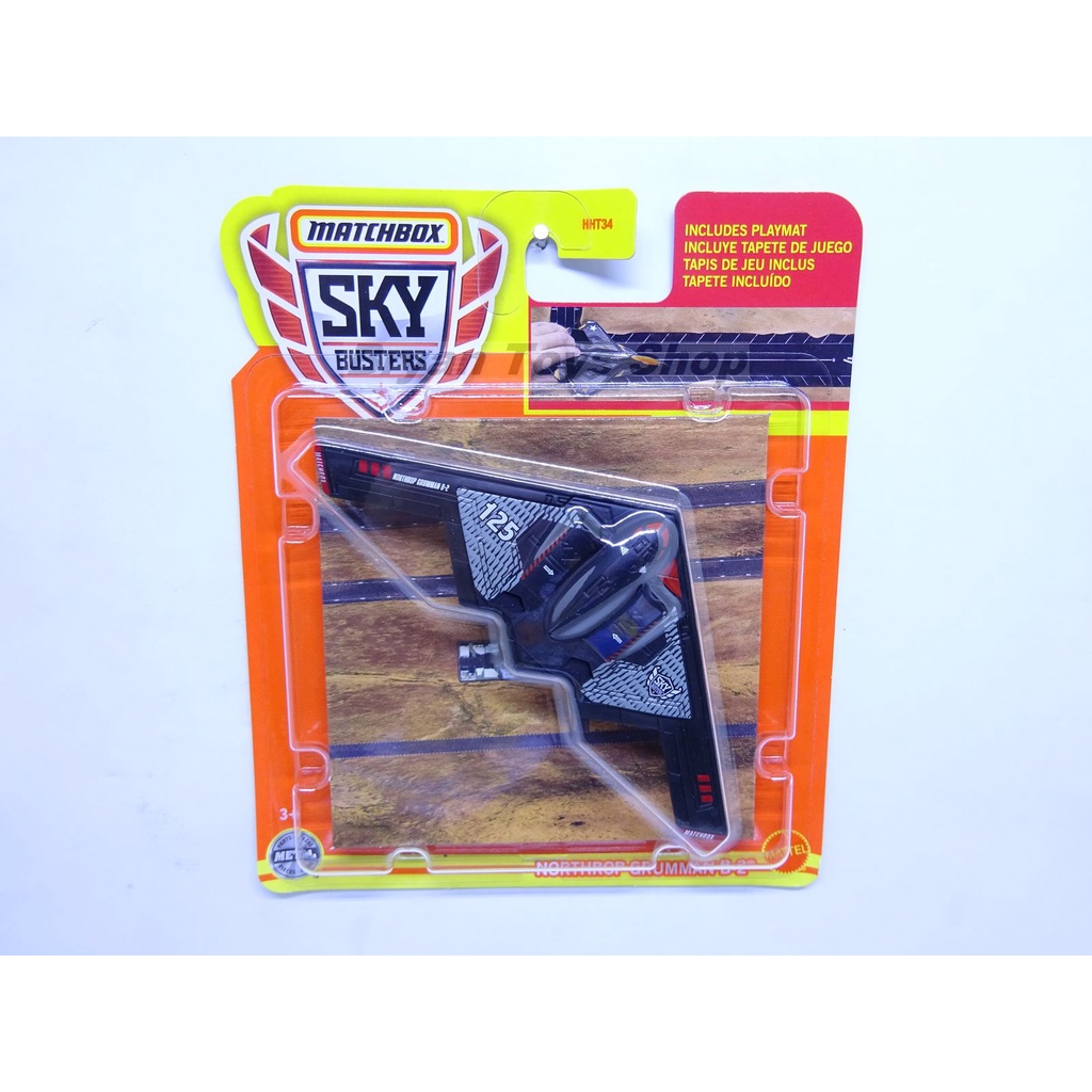 HITAM Matchbox Sky Busters Northrop Grumman B-2 Black Aircraft | Shopee ...