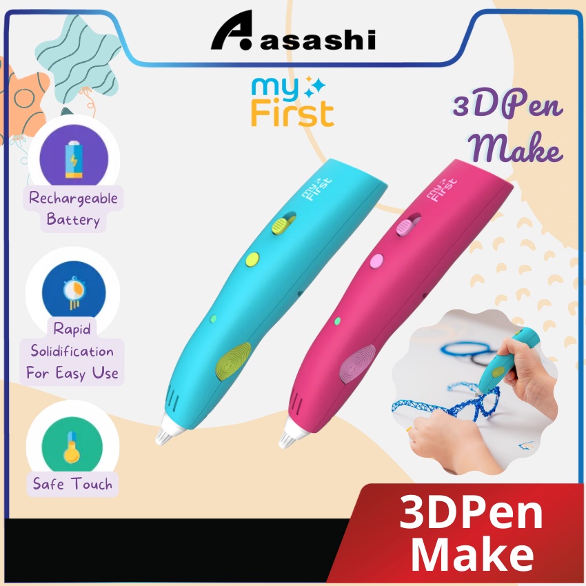 myFirst 3dPen Make - Wireless 3D Pen Starter Kit Art and Craft for Kids - Safe Material And ...