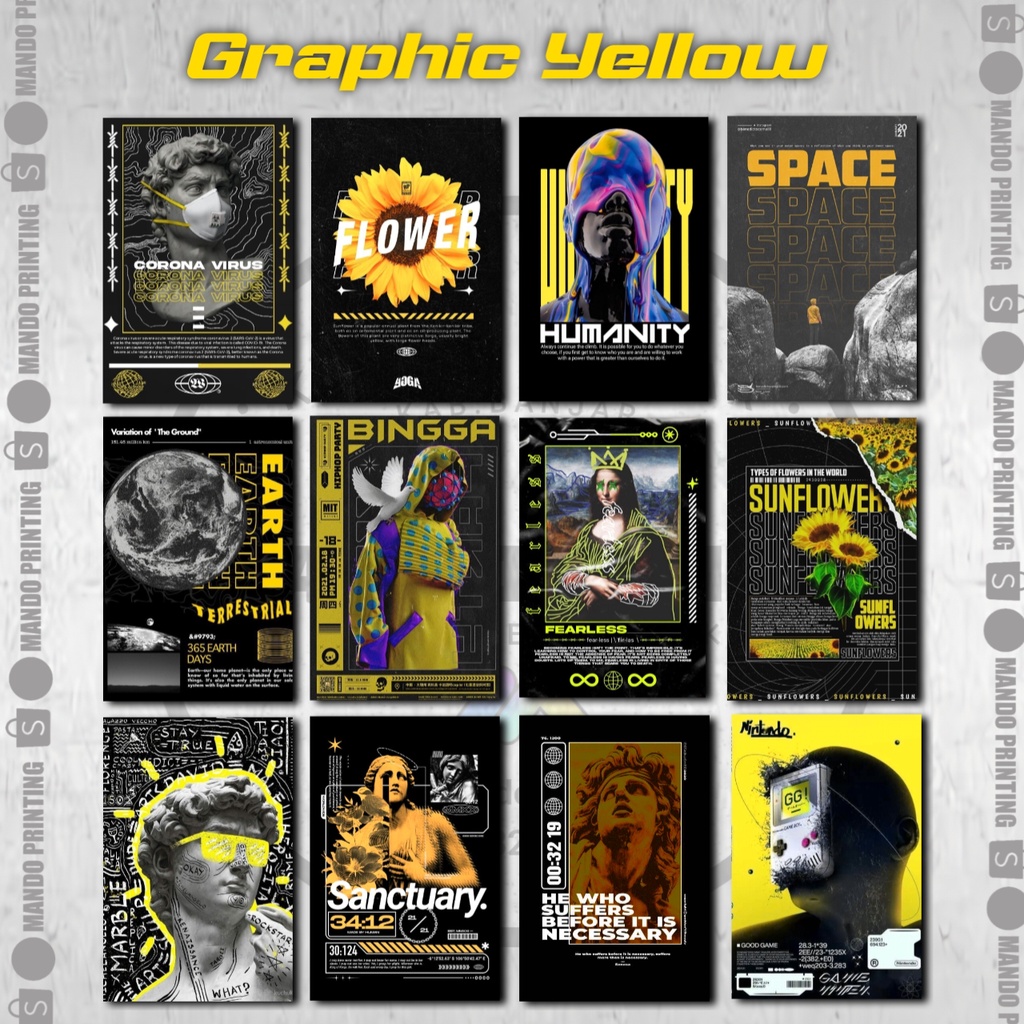 Aesthetic Wall Poster Contains 24 Posters A5 A6 Graphic | Wall Poster ...
