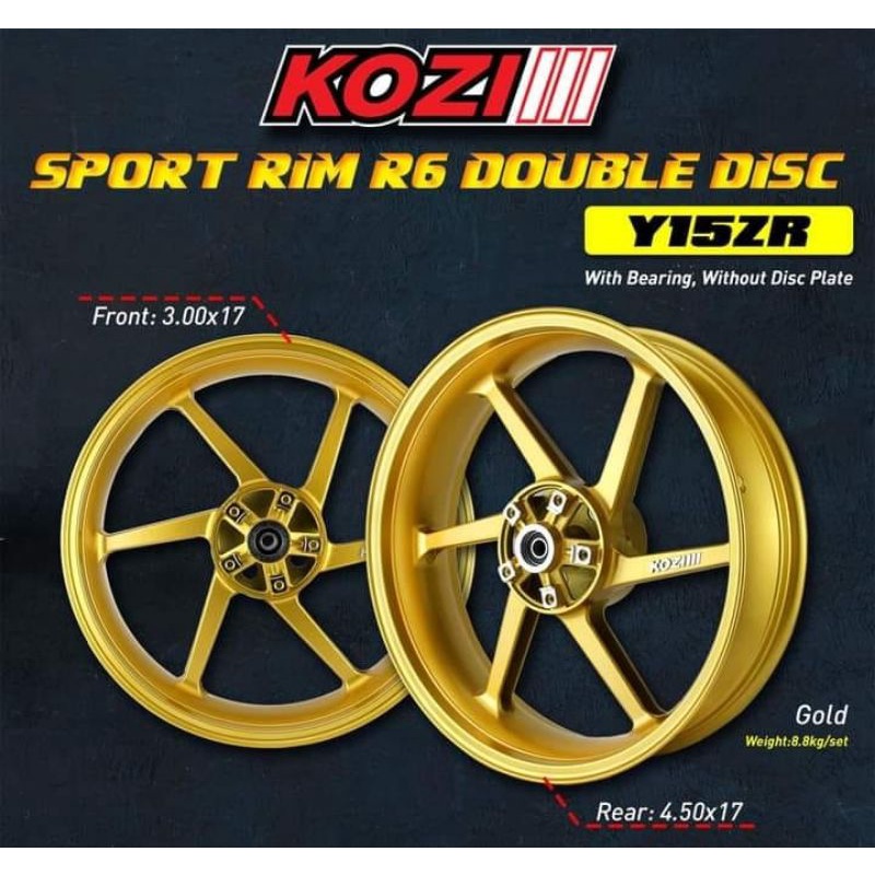 KOZI Racing Sport Rim R6 Double Disc 3.00x4.50 For Y15ZR | Shopee Malaysia