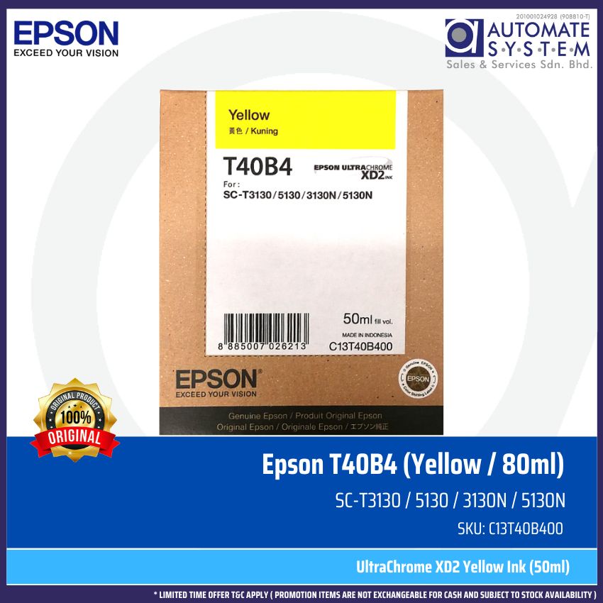 EPSON T40B Ink Cartridges | SureColor SC T-3130 / 5130 / 3130N / 5130N ...