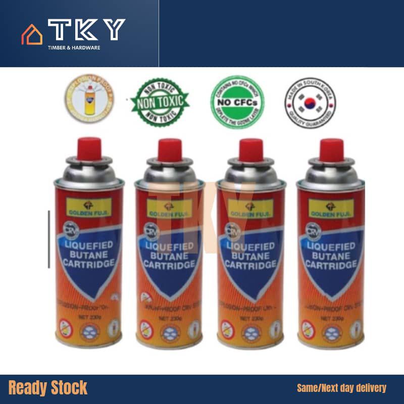 Golden Fuji Butane Gas Cartridge 230g (Liquefied)/Gas Tin x 4bottle ...