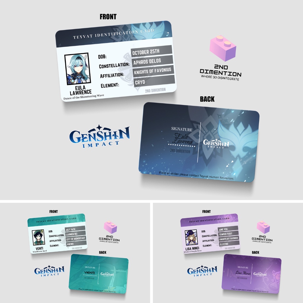 GENSHIN IMPACT MONDSTADT ID CARD COLLECTION | Shopee Malaysia