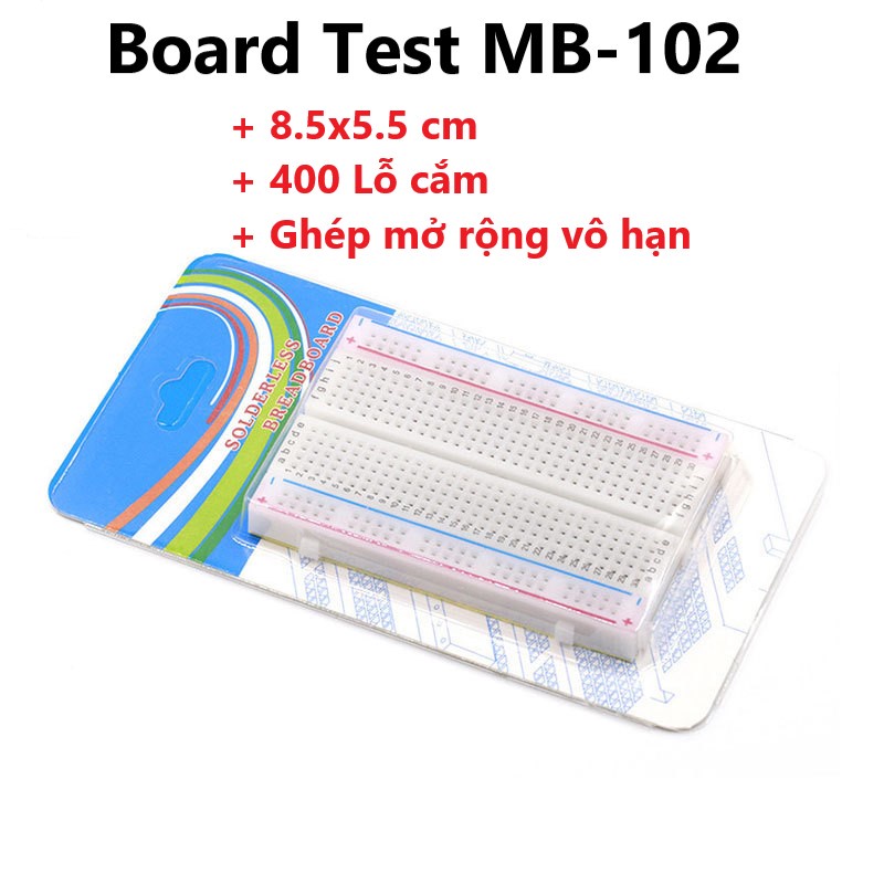 Breadboard MB-102 400 Holes 8.5x5.5x1cm (Test Board, component plug ...