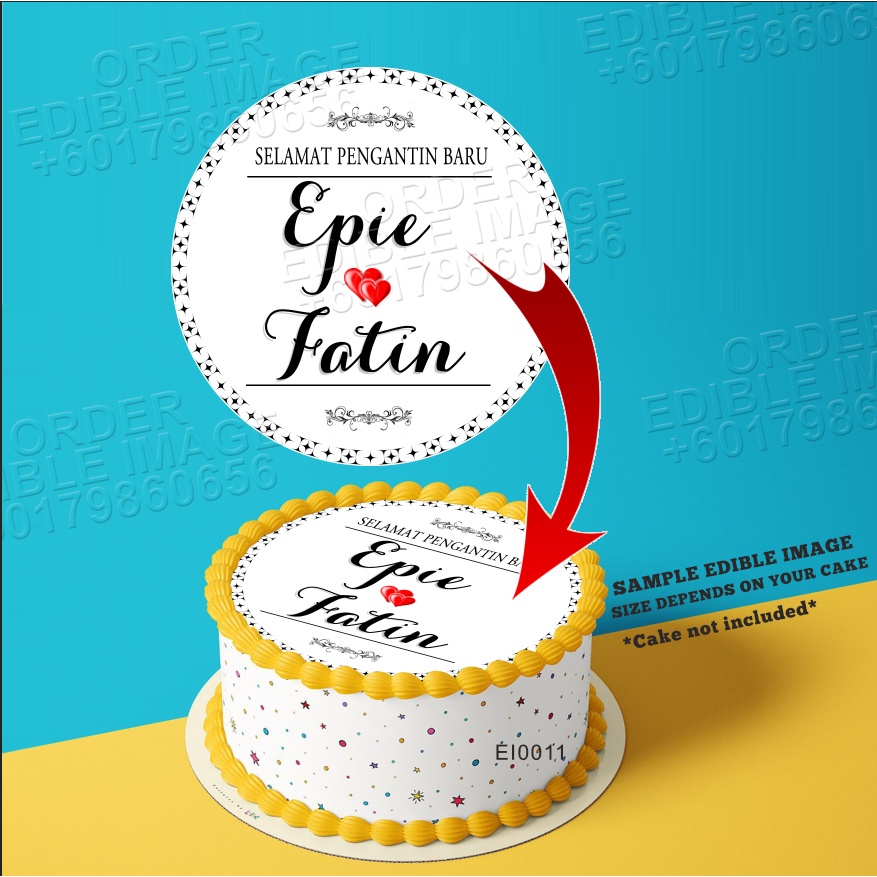 Printing EI Wedding 2 Edible Image Print Cake Photo Icing Paper ...