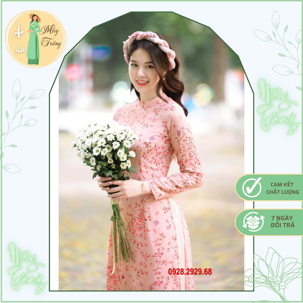Traditional Ao dai Extremely beautiful 4-panel little flower Ao dai man ...