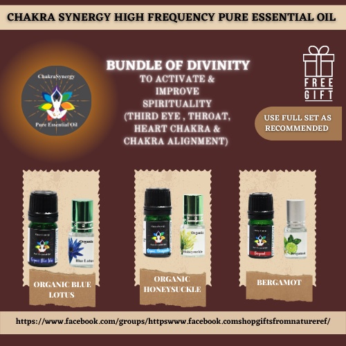 Bundle Of Divinity Chakra Synergy High Frequency Pure Essential Oil ...