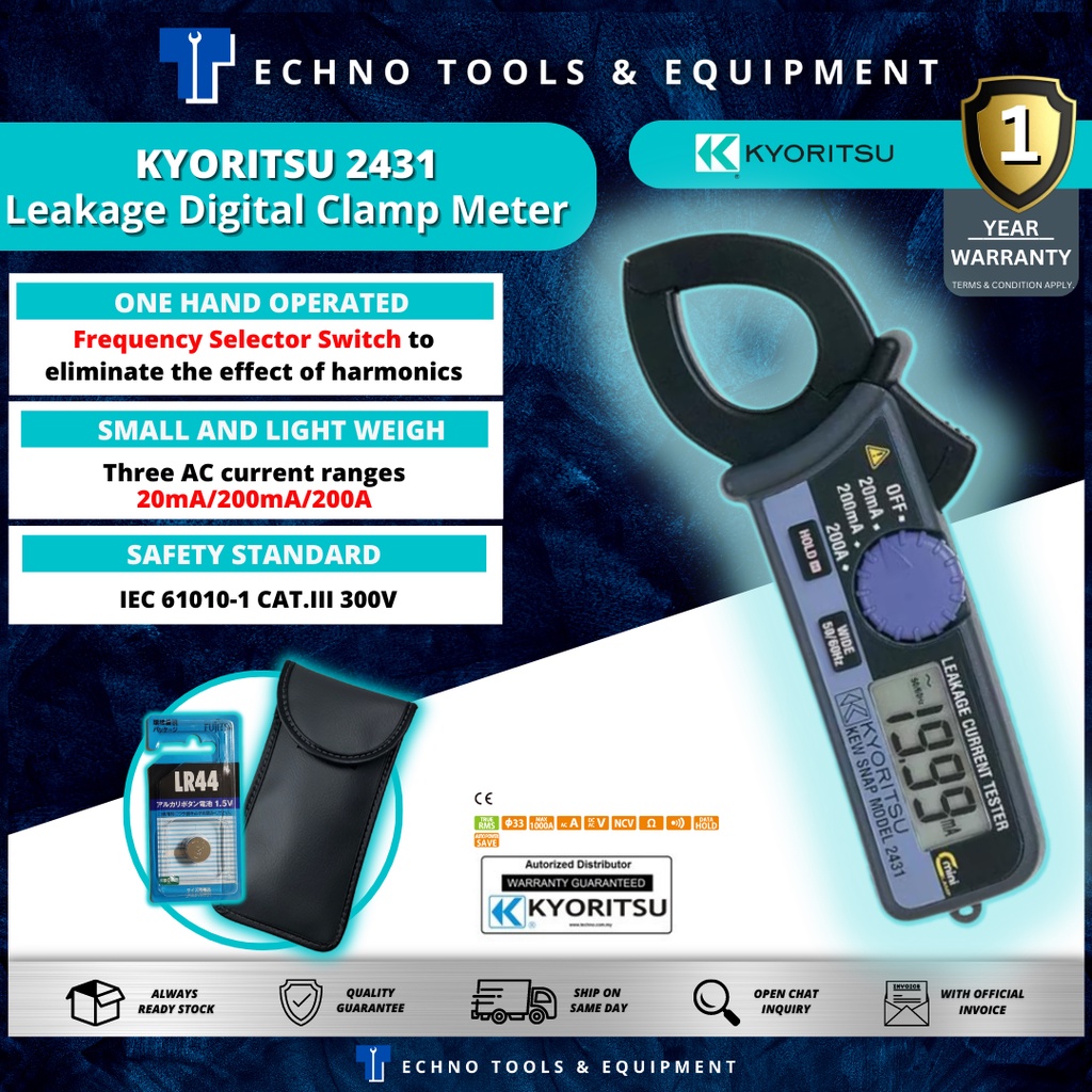 KYORITSU 2431 Leakage Digital Clamp Meter - 100% New & Original ...