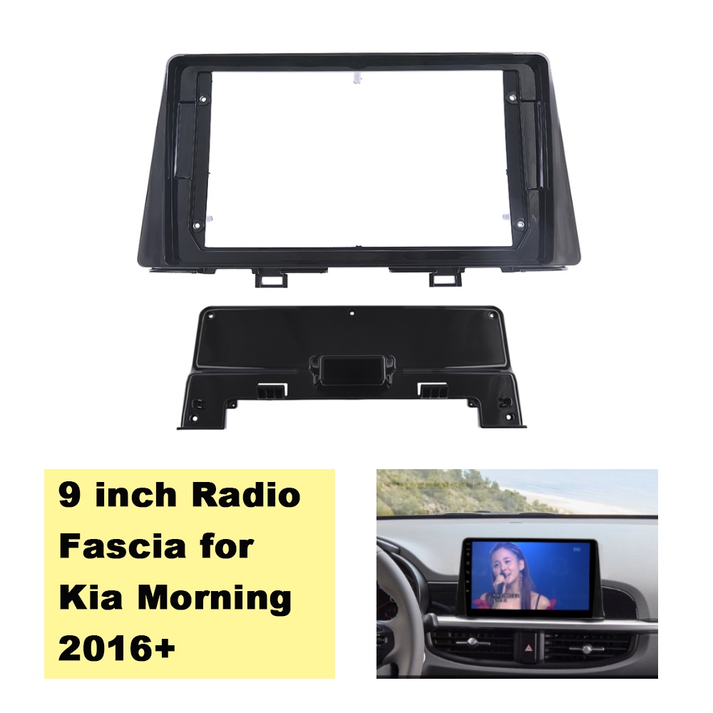 Double Din 9 inch Radio Fascia for Kia Morning 2016 Stereo Panel Dash ...