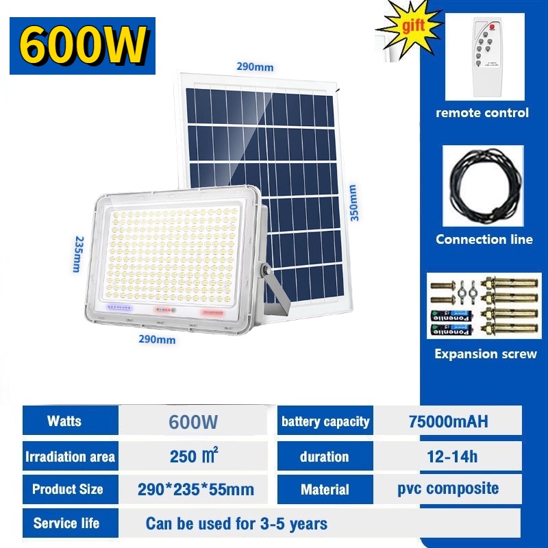 【READY STOCK】Solar light outdoor lighting 500W 300W Solar Spotlight lampu solar IP67 Waterproof ...