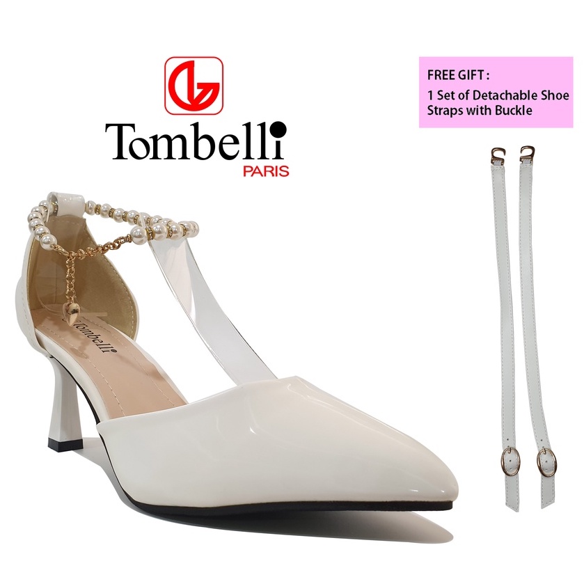 Tombelli Women Pointed Toe Heels Pump Shoes With Detachable Pearls ...