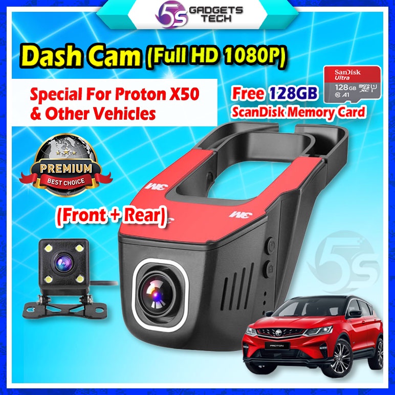 5S Original Proton X50 Hidden Dash Cam Front + Rear Cam Full HD ...