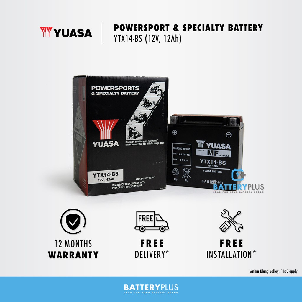 YTX14-BS | YTX 14 | Yuasa Auxiliary Battery MF Car Battery for Mercedes ...
