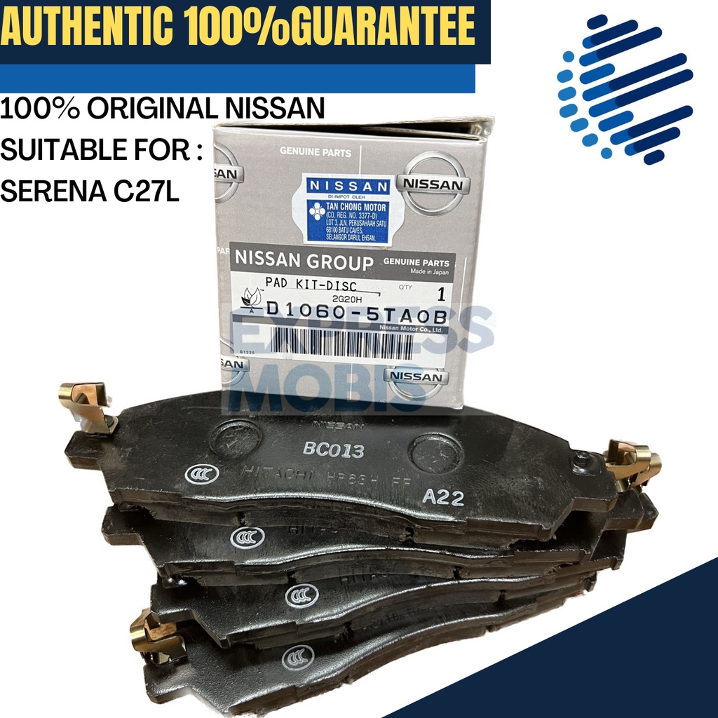 100% ORIGINAL NISSAN FRONT BRAKE PAD D1060-5TA0A / D1060-5TA0B SERENA ...