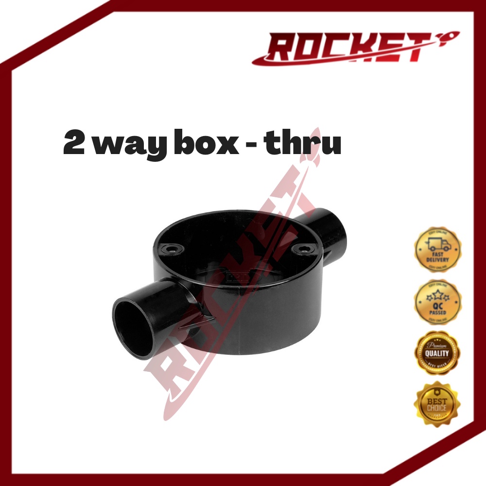 ROCKET PVC Black Conduit Accessory Superb Quality paip hitam penyambung ...
