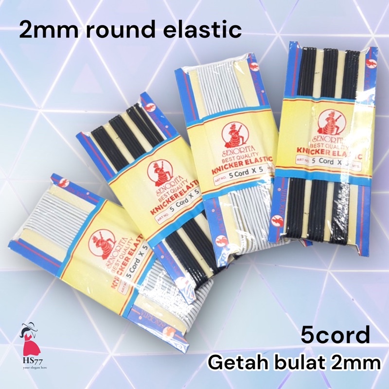 [ 5 meters ]Getah Bulat 5 Cord (5m) / Knicker Elastic 5 Cord (5m ...