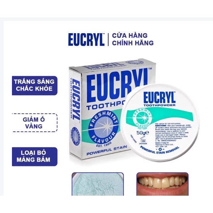 Eucryl Tooth Powder Freshmint Whitening Powder 50g | Shopee Malaysia